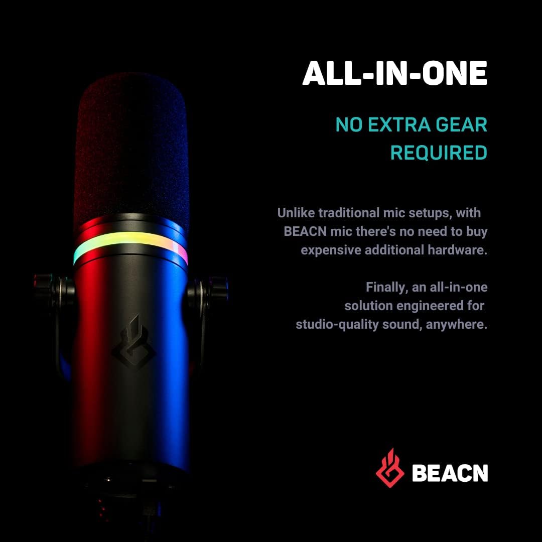USB Broadcast Dynamic Mic for Streaming, Gaming, and Podcasting – BEACN